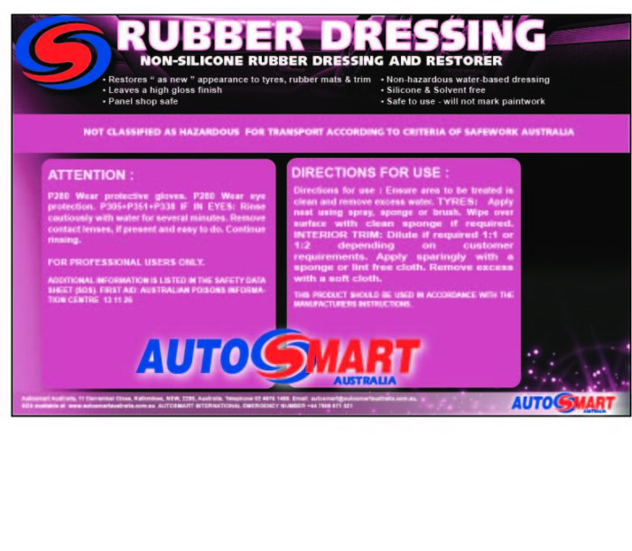 Rubber dressing – Autosmart Perth East